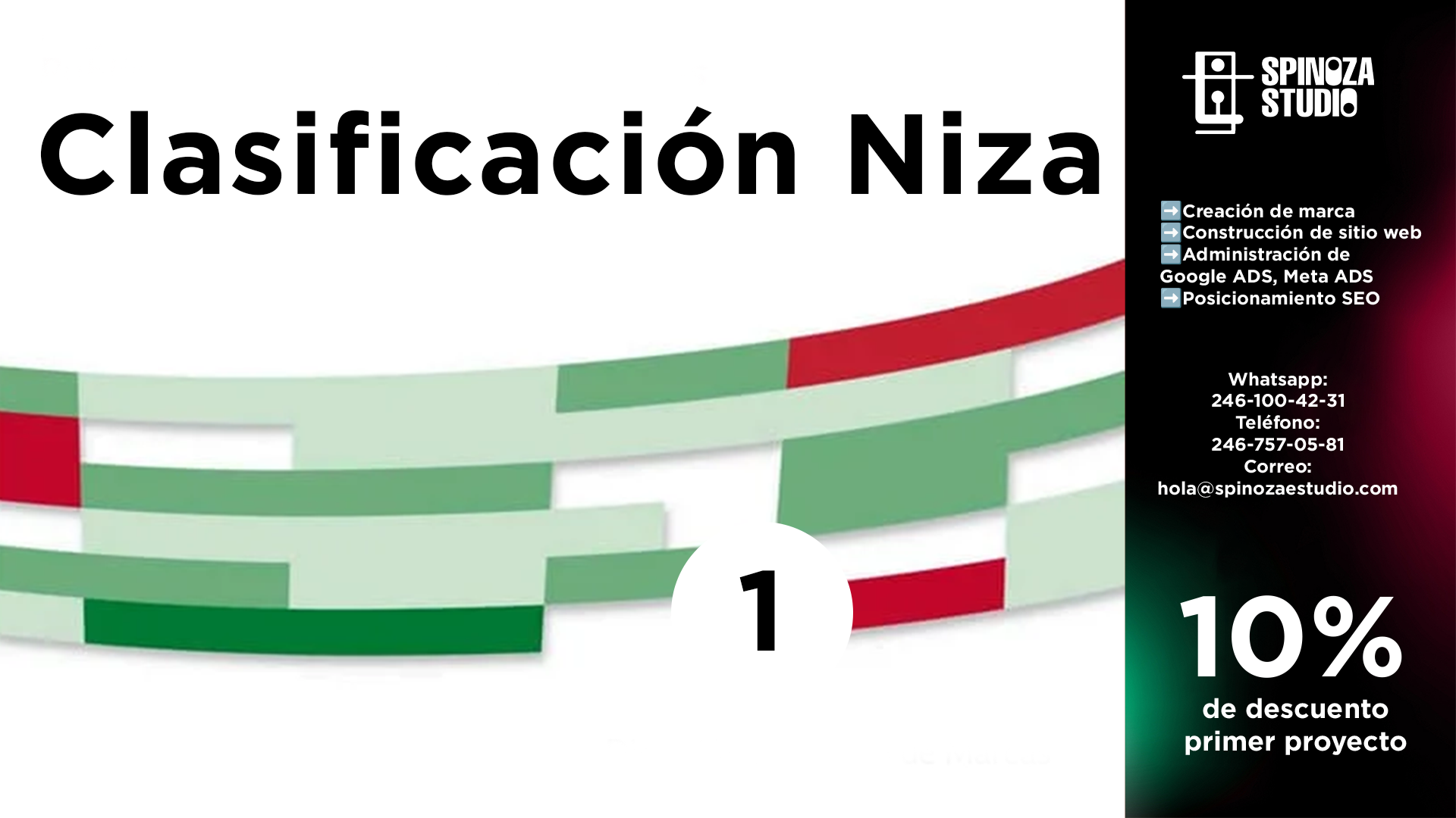 Clasificación Niza: Clase 1 | Agencia Spinoza Estudio
